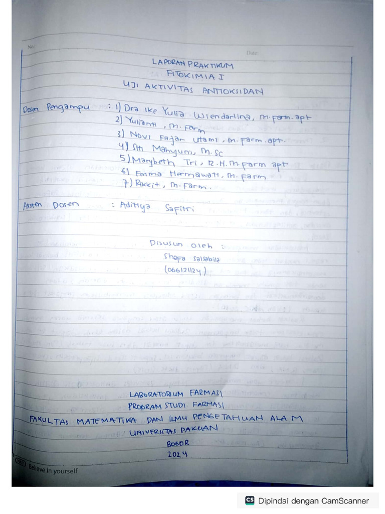 066121124_Shafa Salsabila_Uji Aktivitas Antioksidan Daun Nangka | PDF