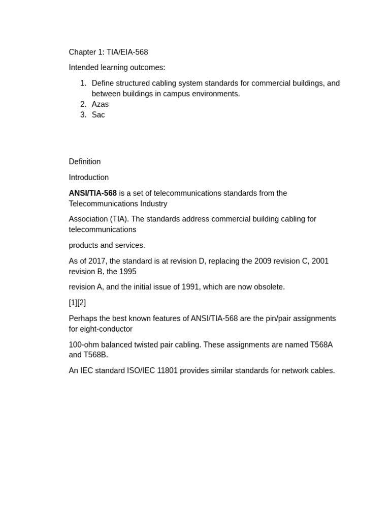 ANSI/TIA-568 Structured Cabling Standards | PDF | Electronics ...