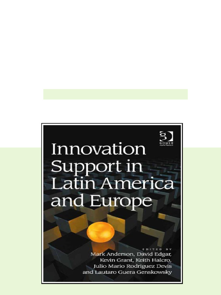 (Ebook) Innovation Support in Latin America and Europe by Mark Anderson ...