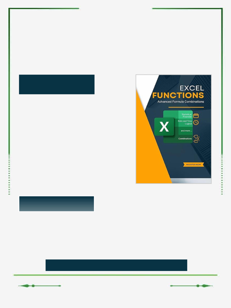 EXCEL FUNCTIONS and Advanced Formula Combinations Excel Mastery Series ...