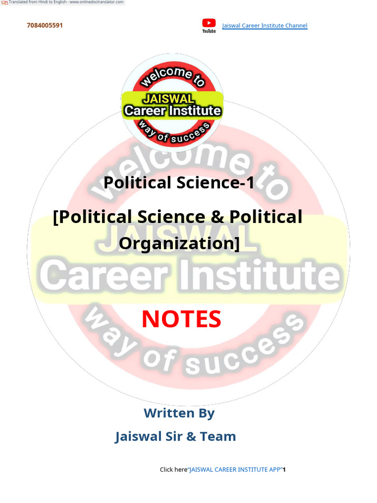 Political Science Notes by Jaiswal Institute | PDF | Liberalism ...