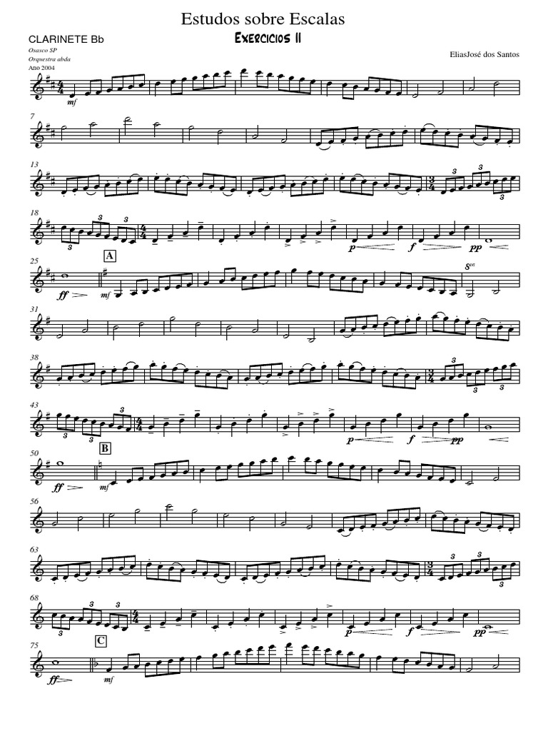 Z Estudos Sobre Escalas - Clarinete | PDF