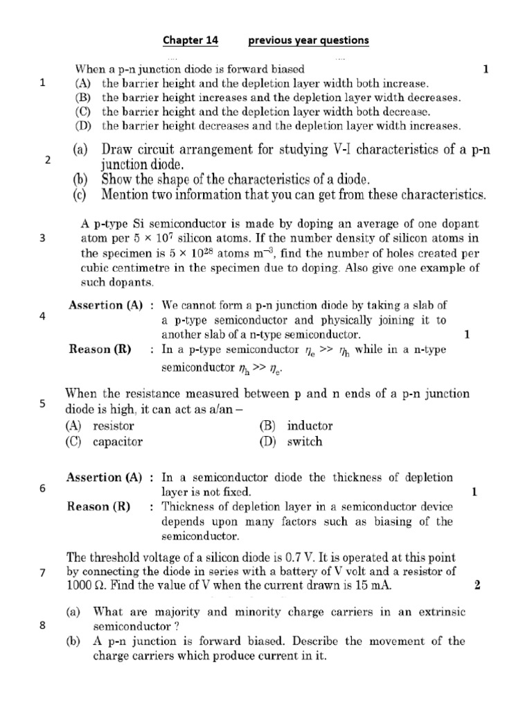 Chapter 14 Previous Year Questions | PDF
