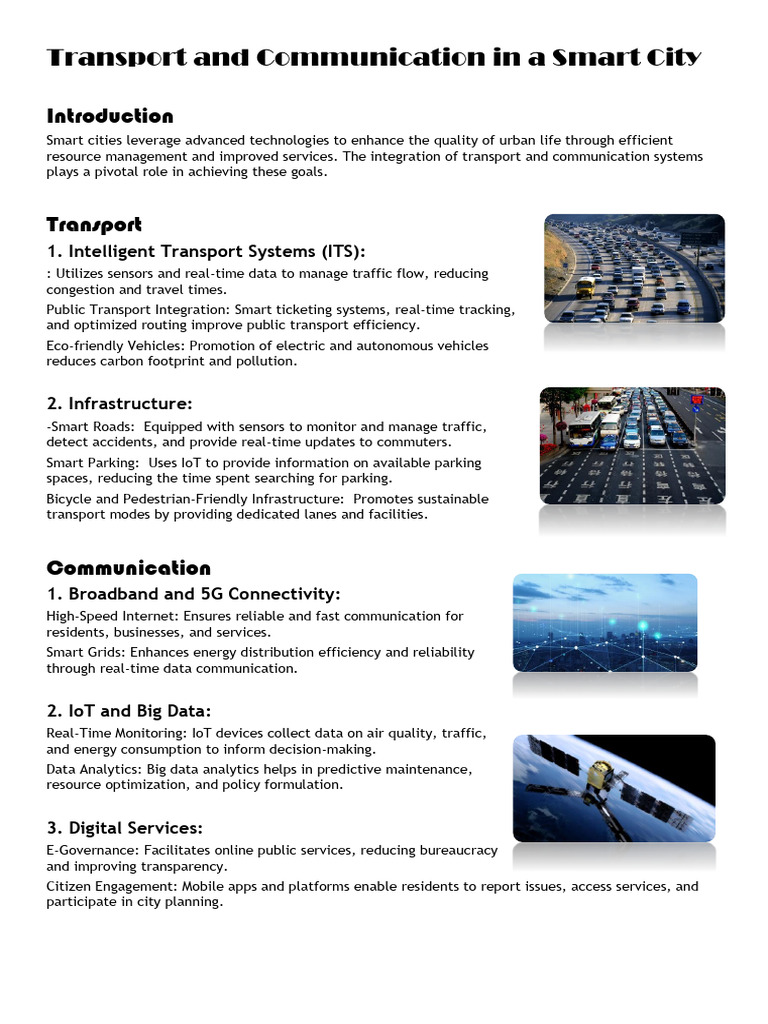 Smart City Transport & Communication Systems | PDF