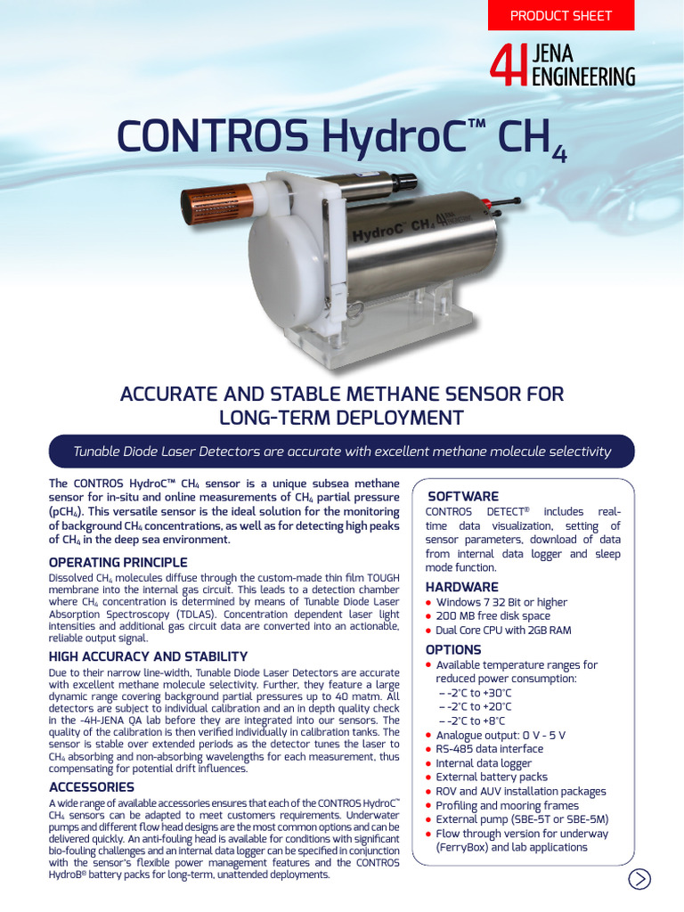 Subsea Methane Sensor CONTROS HydroC™ CH4 | PDF | Sensor | Methane