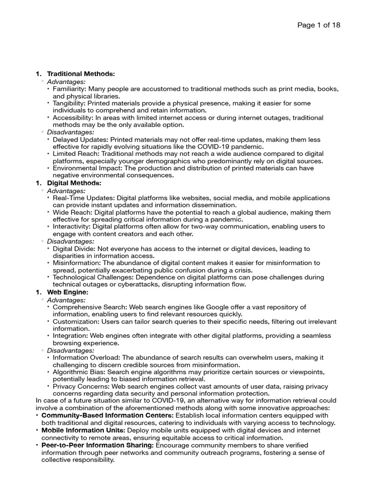 Traditional vs Digital Information Methods | PDF