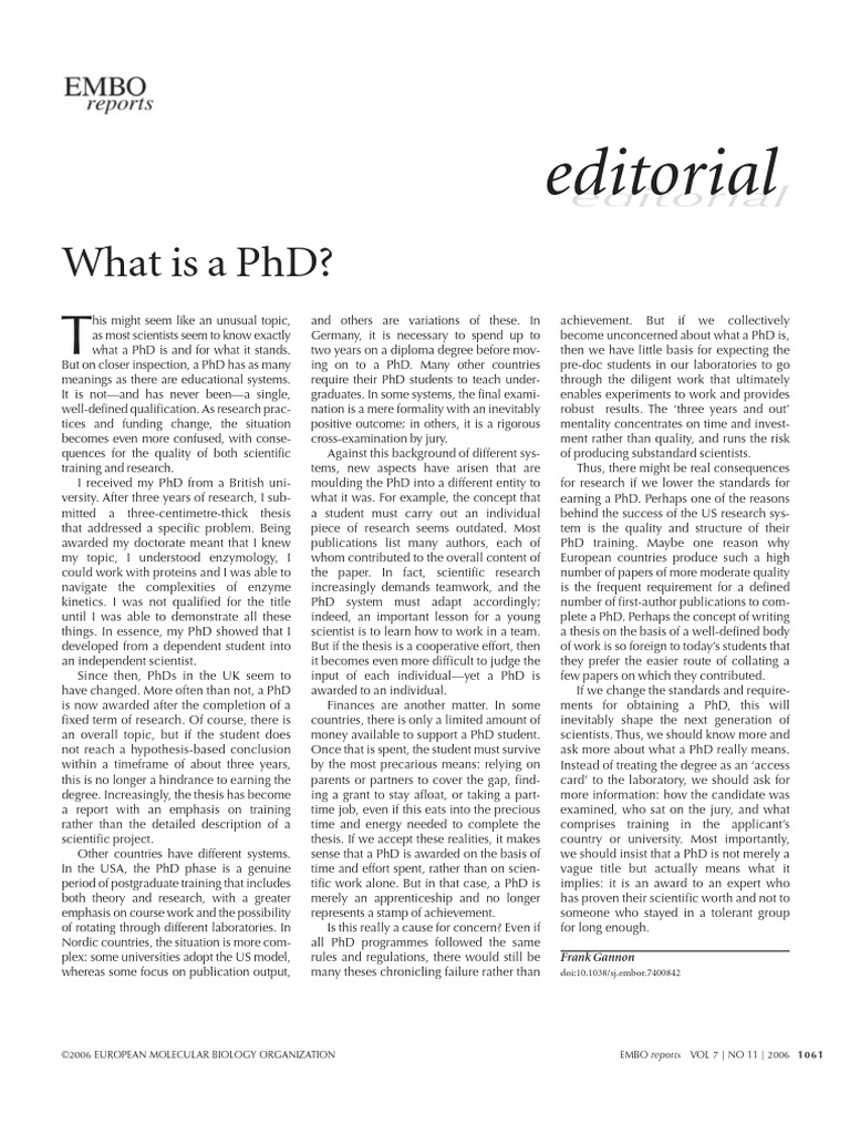 Understanding the PhD: Global Perspectives | PDF | Doctor Of Philosophy ...