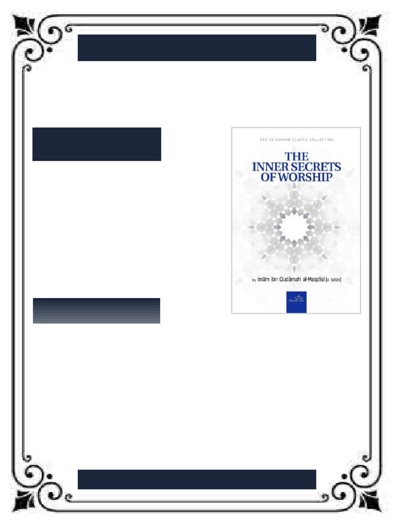 The Inner Secrets Of Worship First Edition Imam Ibn Qudamah Al Maqdisi ...