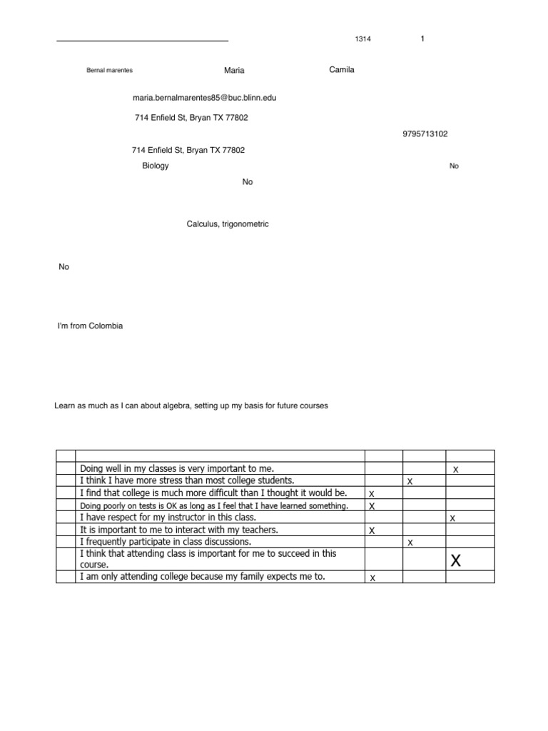 Student Information Sheet-new | PDF | Mathematics | Science