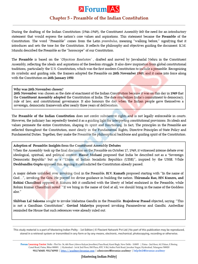 Preamble of the Indian Constitution Explained | PDF | Justice | Crime ...