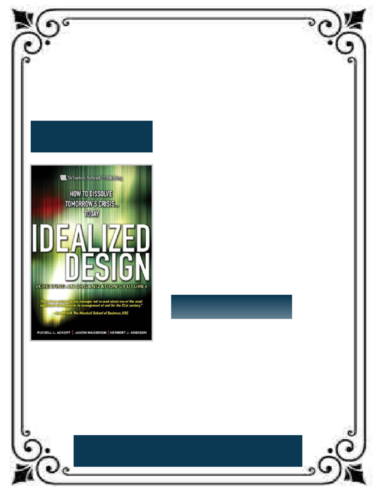 Idealized Design Creating an Organization s Future 1st Edition Russell ...