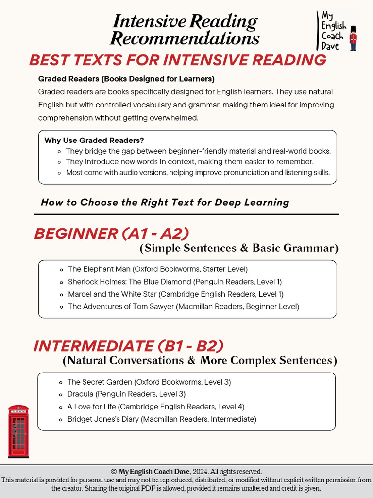 Intensive Reading Text Recommendations | PDF | Reading Comprehension ...