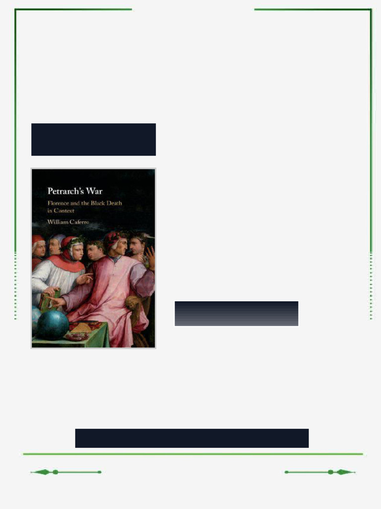 Petrarch s War Florence and the Black Death in Context William Caferro ...