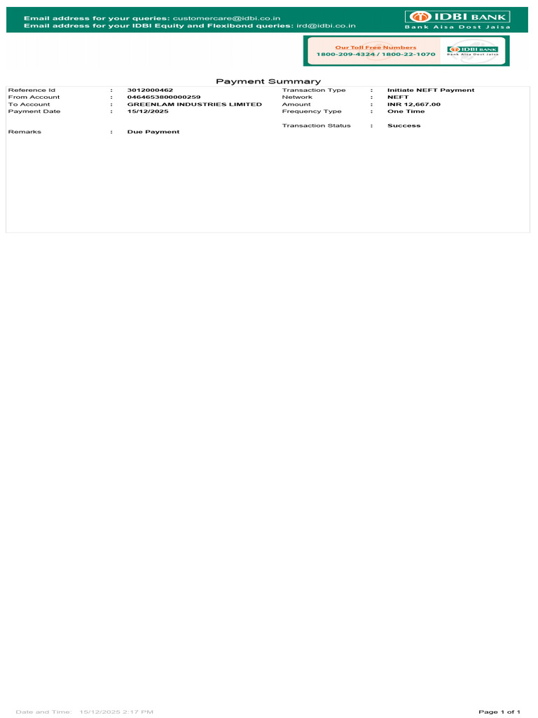 15-12-2025 Greenlam 12667 | PDF