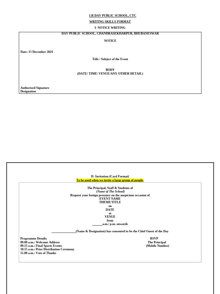 CLASS XII WRITING 2026 | PDF