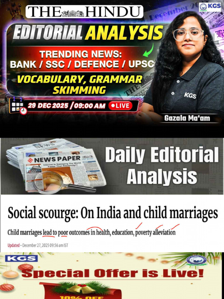 The Hindu Editorial Analysis 29 December 2025 Trending News, Vocabulary ...
