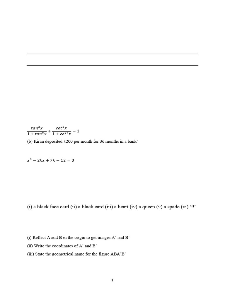 Pre-board Exam Set A | PDF | Mathematics