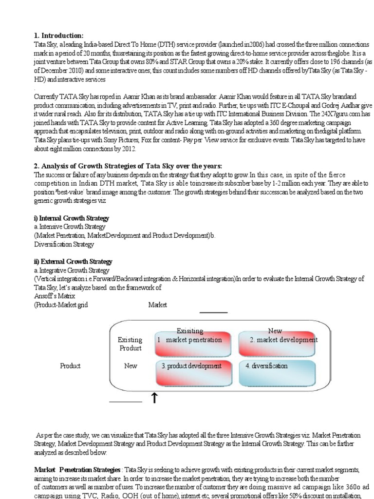 Tata Sky Case Study Pdf Set Top Box Direct Broadcast Satellite