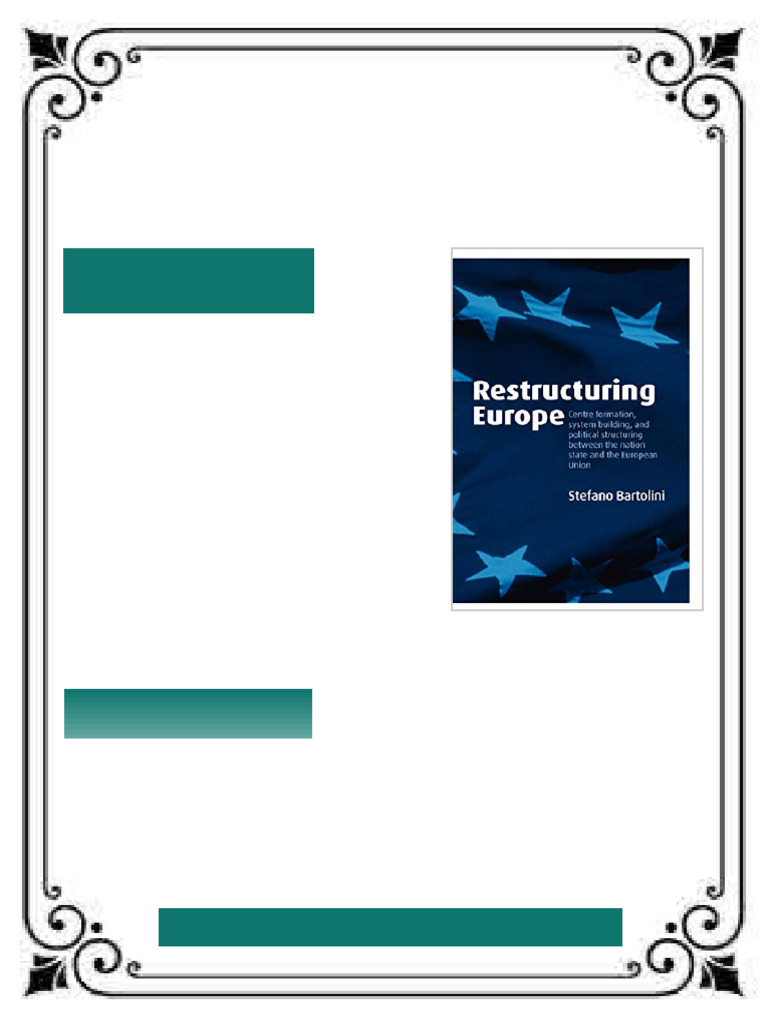 Restructuring Europe Centre Formation System Building and Political ...