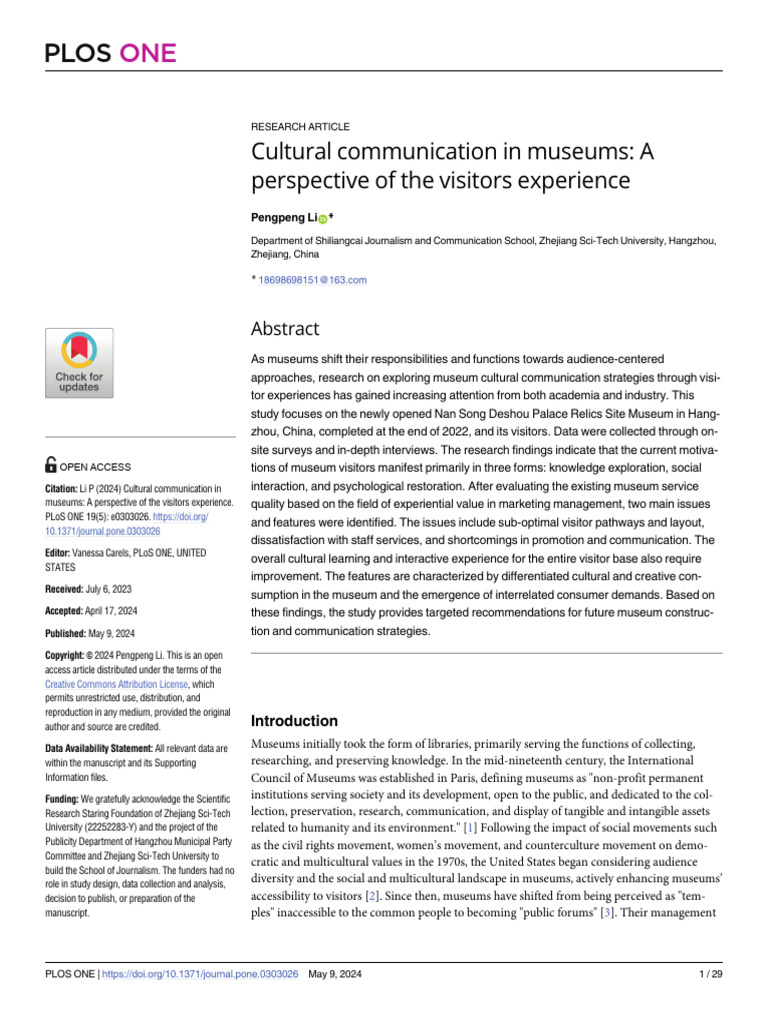 Cultural Communication in Museums a Perspective Of | PDF | Museum ...