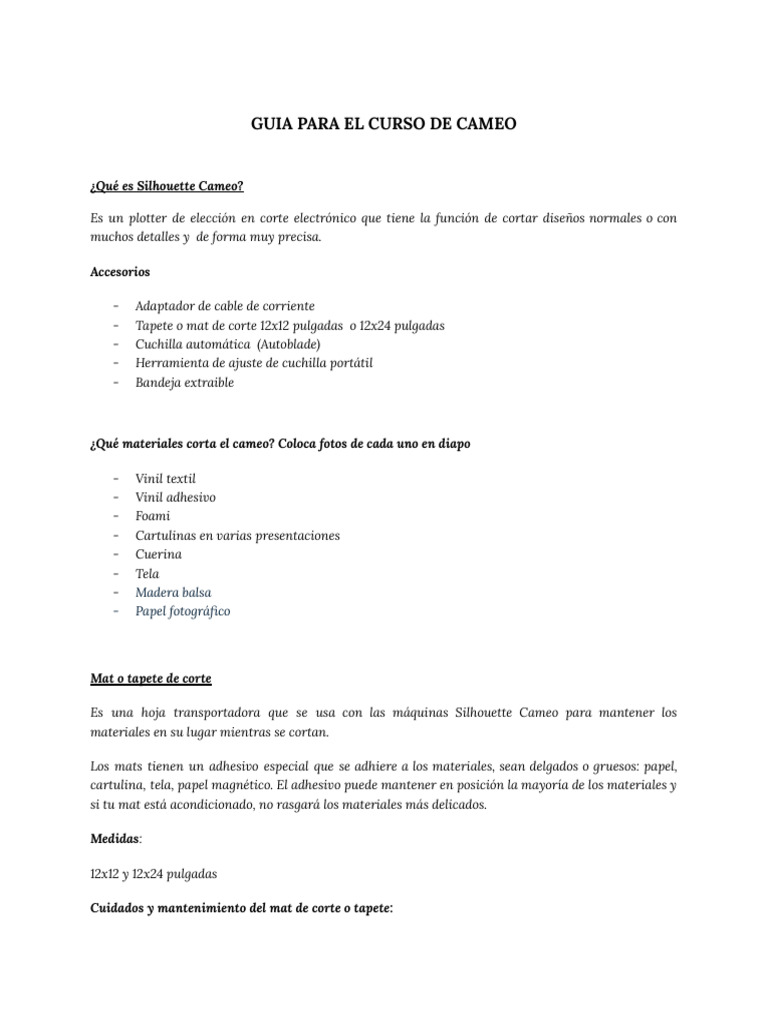 Guía Completa para Silhouette Cameo | PDF | Papel | Diseño