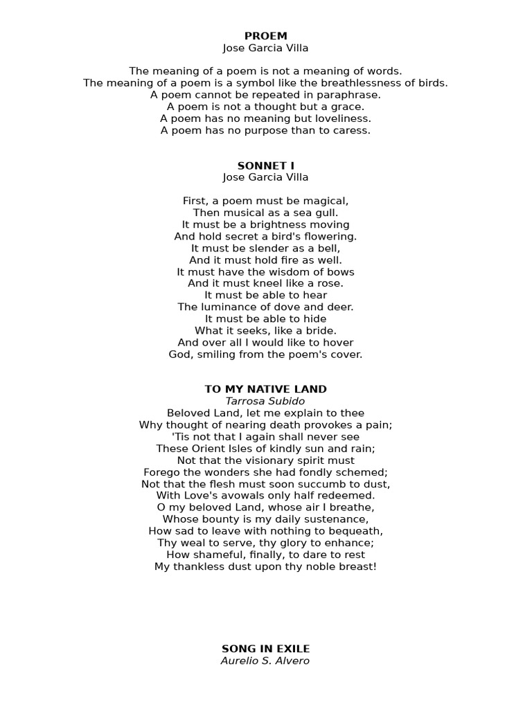 Poems Form Philippines | PDF