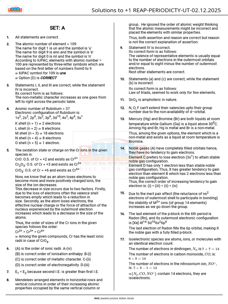 _1_REAP_PERIODICTY_UT_02_12_2025-A-Solution-1764647773 | PDF | Ion ...