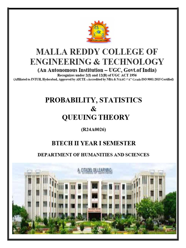 Probability, Statistics & Queuing Theory | PDF | Probability Theory ...