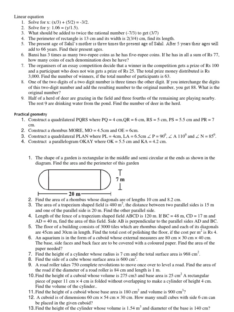 8 Math Exam Paper 19feb2012 | Download Free PDF | Rectangle | Elementary Geometry