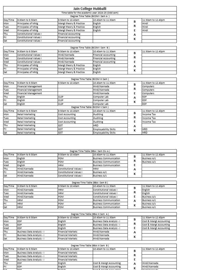 Revised Time Table From 8th Dec 2025 | PDF | Financial Services ...