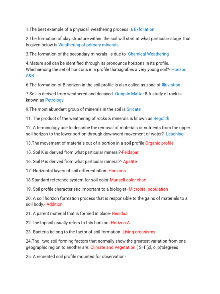 Soil Science terminology | PDF | Soil | Weathering