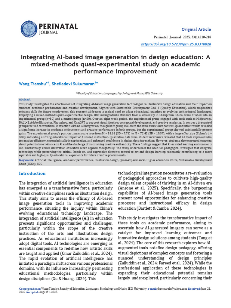 AI in Design Education: Performance Study | PDF | Artificial ...
