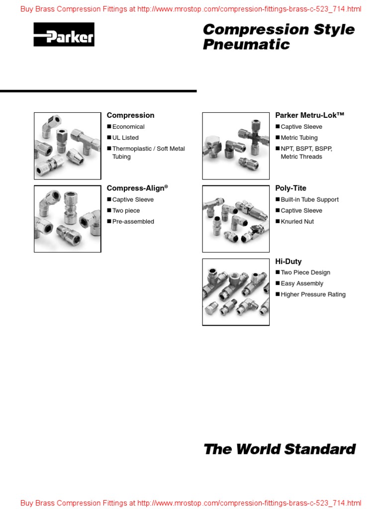 171P-4-4 Parker Tube To Male NPT Brass Fitting | PDF