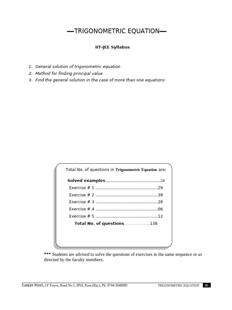 2 - Trigonometric Equation | PDF | Trigonometric Functions | Equations