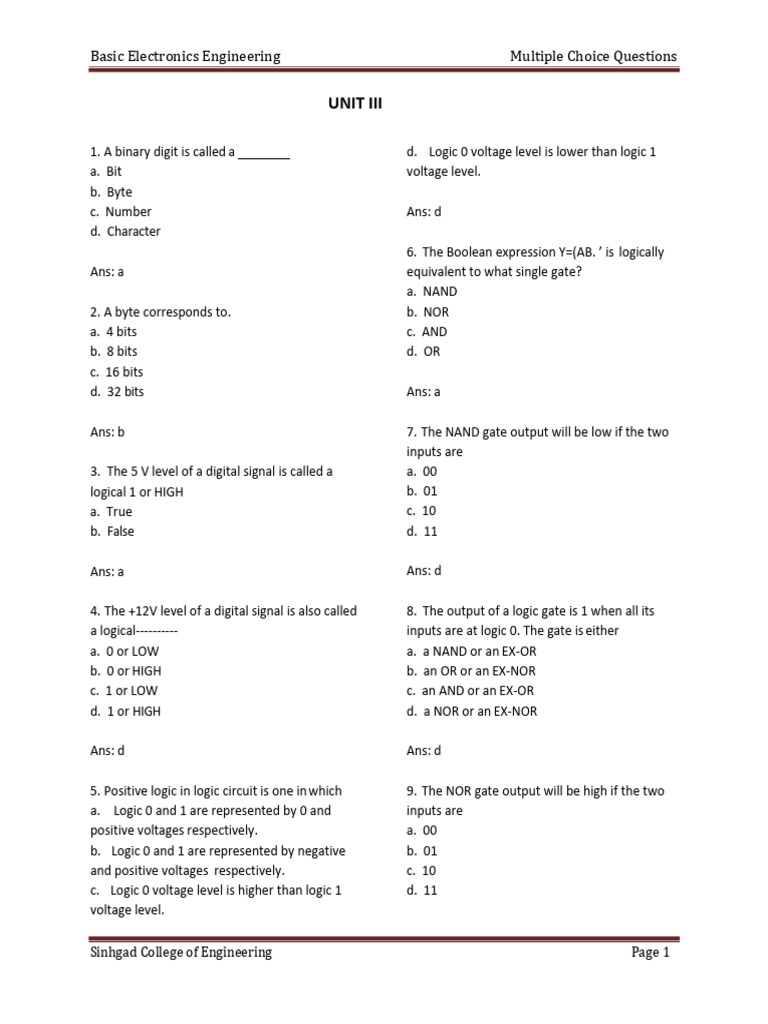 BXE 3 | PDF | Logic Gate | Digital Electronics