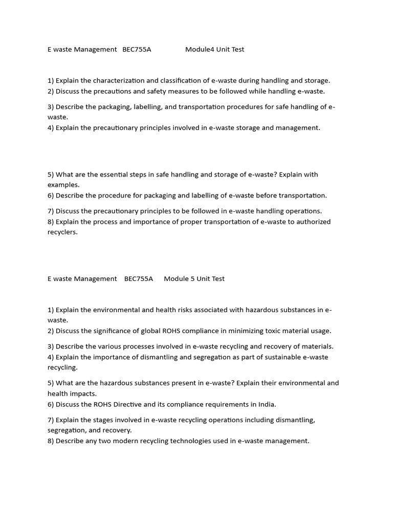 e Waste Assignment 2 | PDF