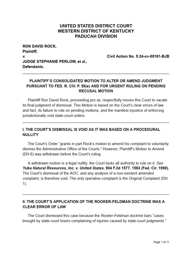Motion to Alter Amend | PDF | Racketeer Influenced And Corrupt ...