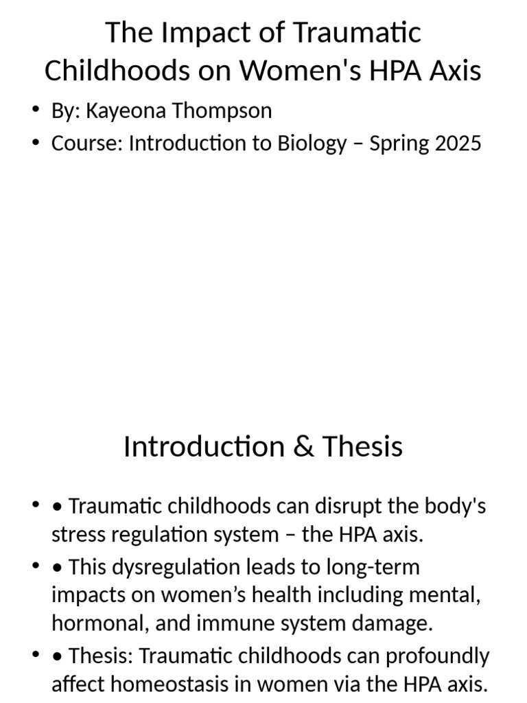 Trauma HPA Axis Presentation | PDF