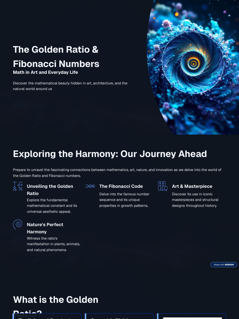 Golden Ratio & Fibonacci in Nature | PDF | Mathematics