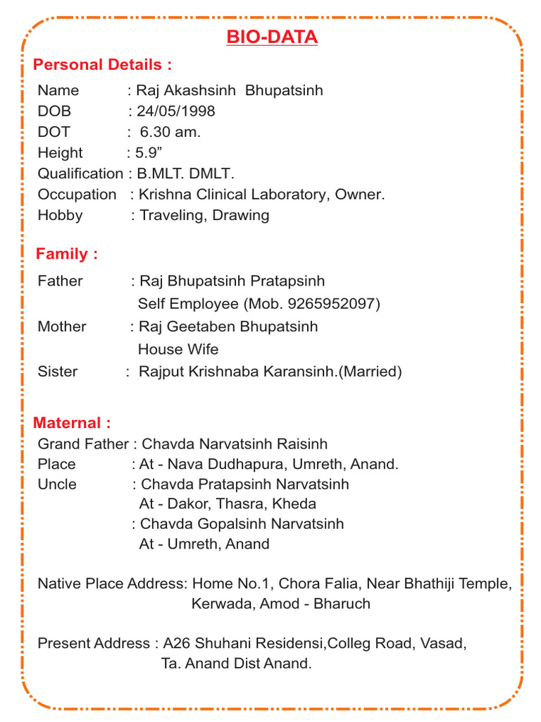 Akash Bio Data | PDF