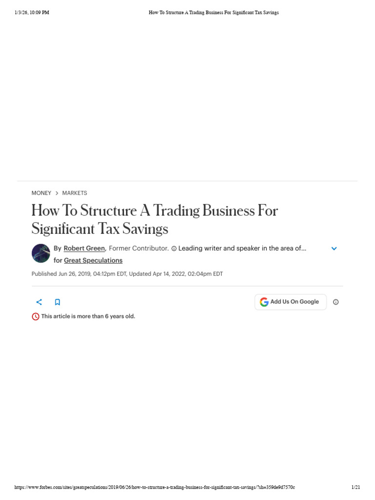 Tax Strategies for Trading Businesses | PDF | Payroll Tax | Tax Deduction