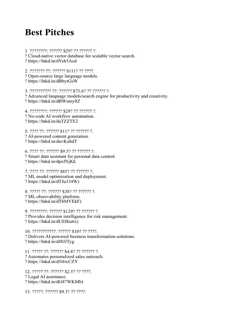 Best Pitches | PDF