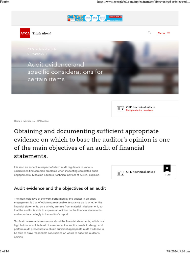 Audit Evidence: Key Considerations | PDF | Audit | Accounting