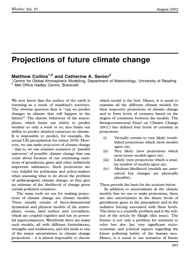 Future Climate Change Projections | PDF | Climate Change | Climate