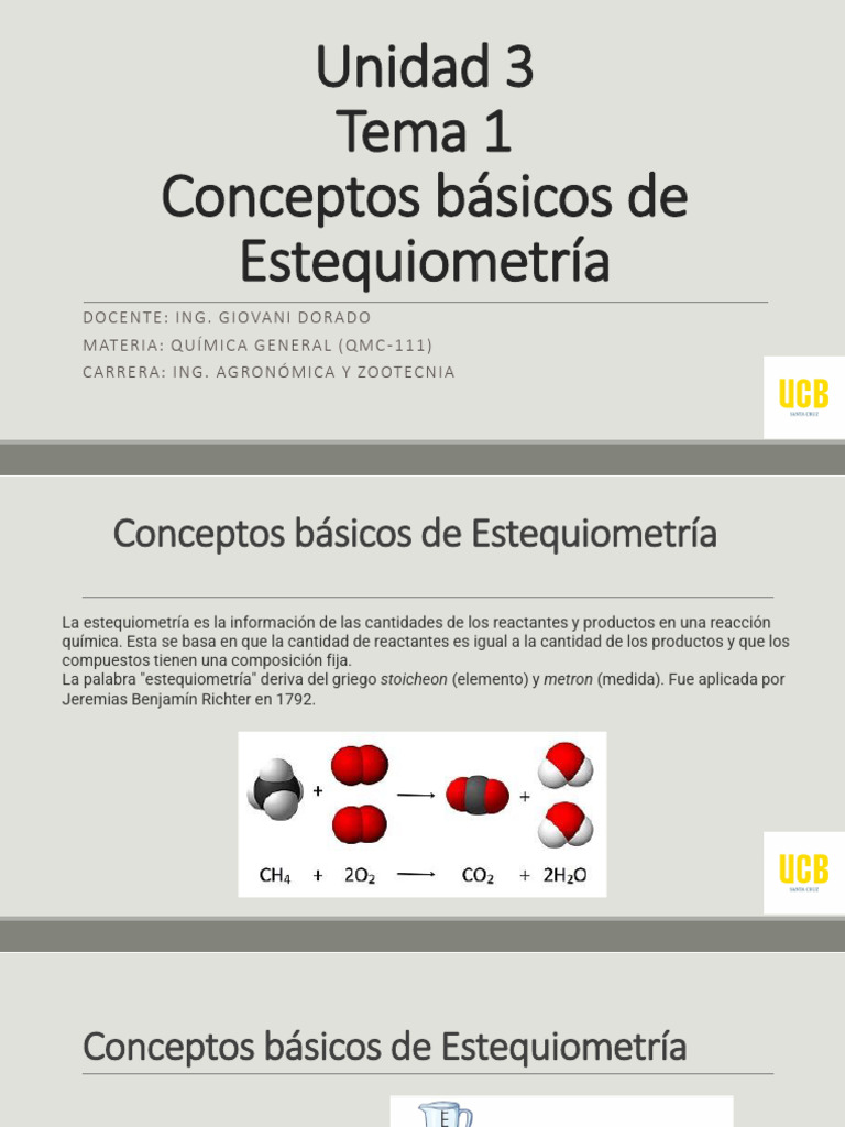Conceptos Clave de Estequiometría en Química | PDF | Mole (Unidad ...