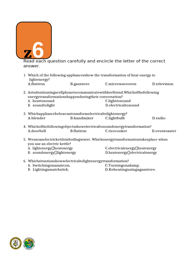 Sci6 q3 m4 Transformation of Energy I 1 | PDF