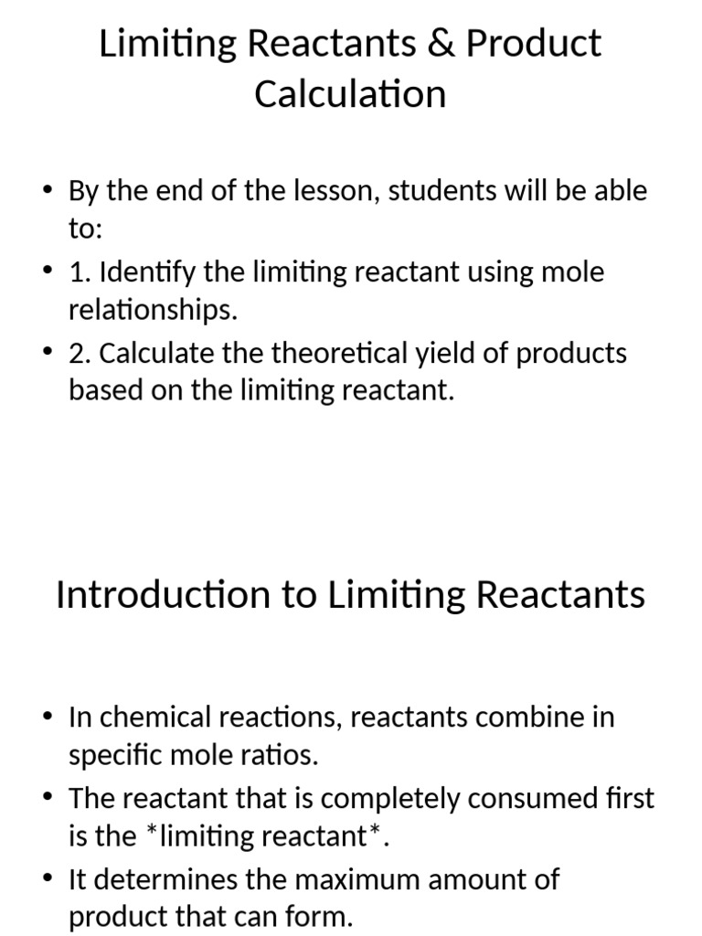 Limiting Reactants & Theoretical Yield Guide | PDF