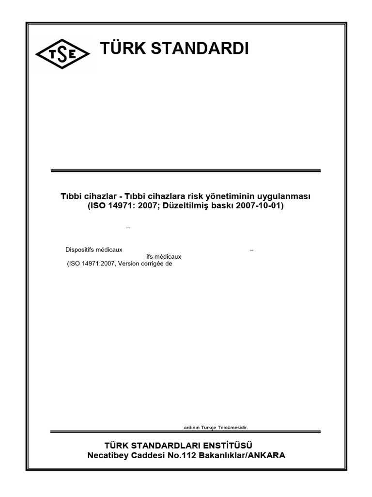 2 - TS en Iso 14971 - Ni̇san 2013 | PDF