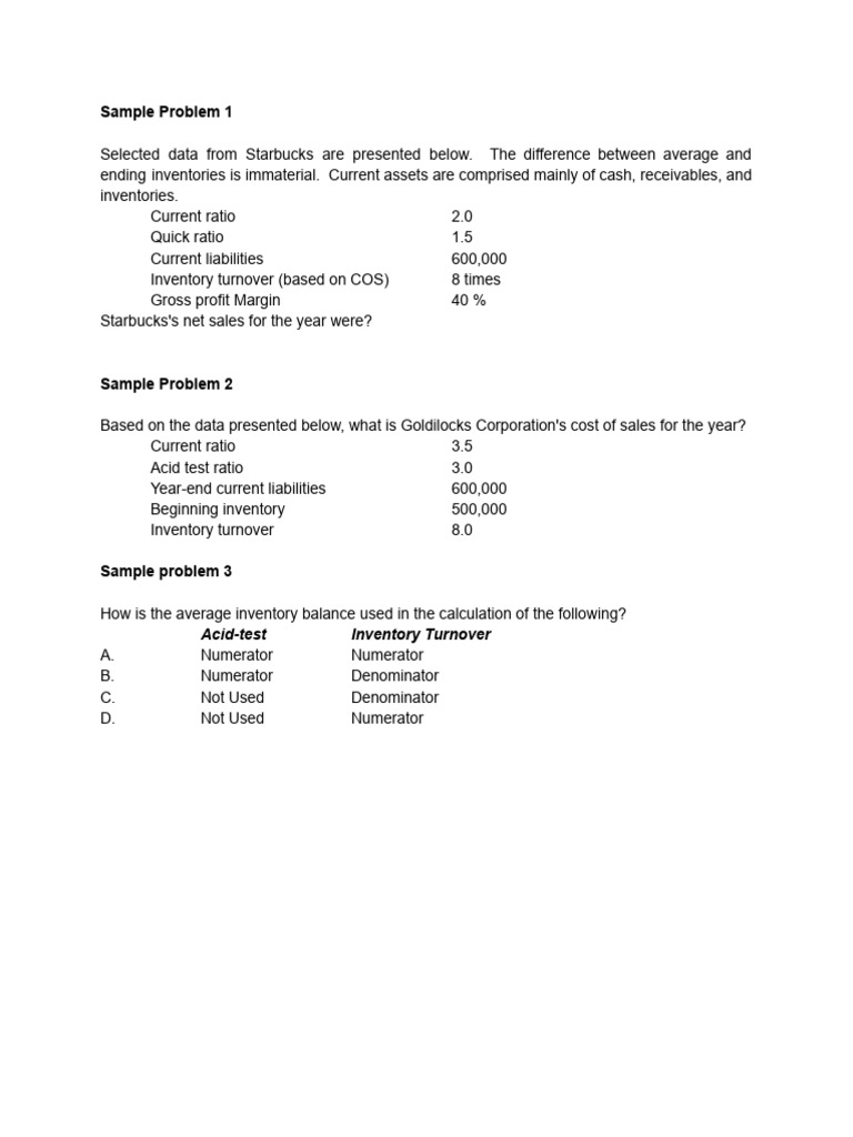 Ratios Sample Problem | PDF
