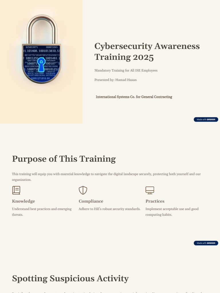 TPC-7 - Cybersecurity Awareness Training Materials - IsE | PDF ...
